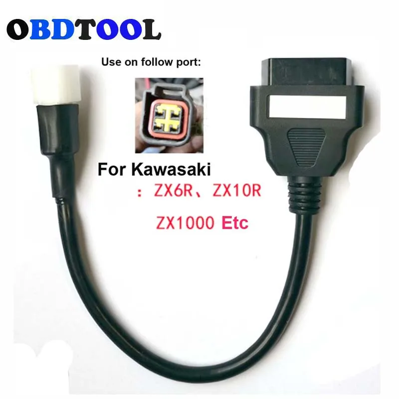 OBD2 Convert Cable for Kawasaki 4pin 6pin EFI Motorcycle Detector OBD ...