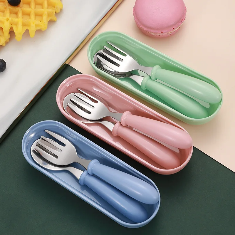 3pcs-Children-Spoon-Forks-Box-Kids-Stainless-Steel-Kids-Cutlery ...