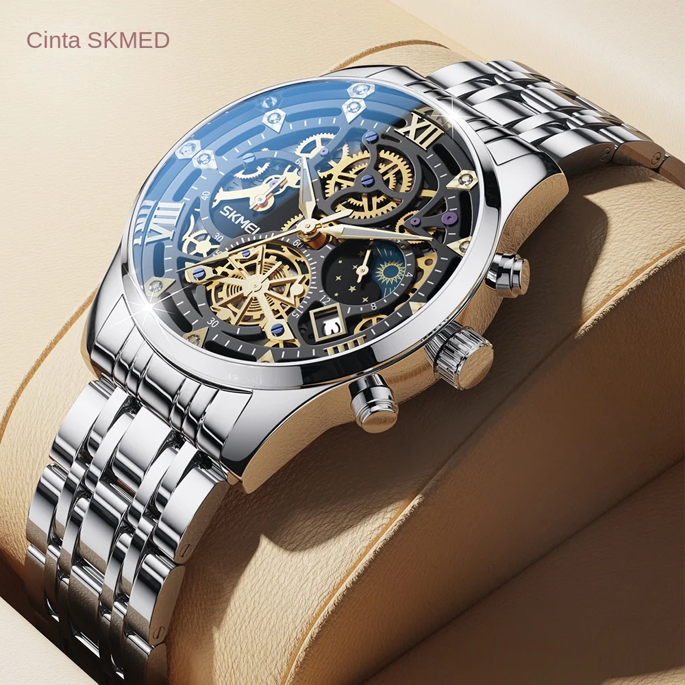 SKMEI-reloj-de-pulsera-de-acero-inoxidable-para-hombre-accesorio-de ...