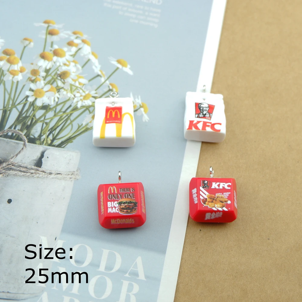 10pcs-Lot-Resin-Fried-Chicken-Burger-Charms-For-Bracelets-Key-Chain ...