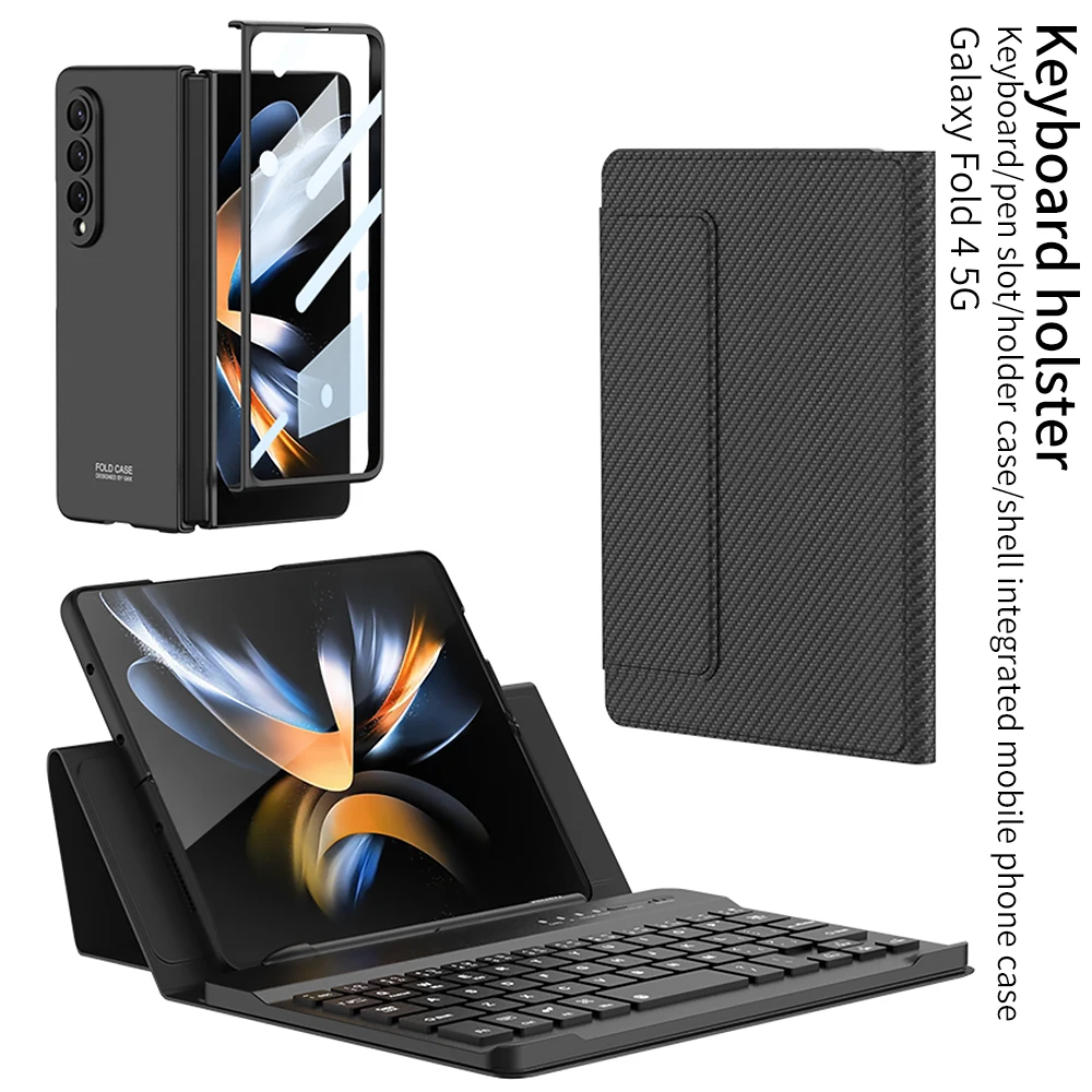 For Samsung Galaxy Z Fold 4 3 Keyborad Holster Folding Flip Stand Pen ...
