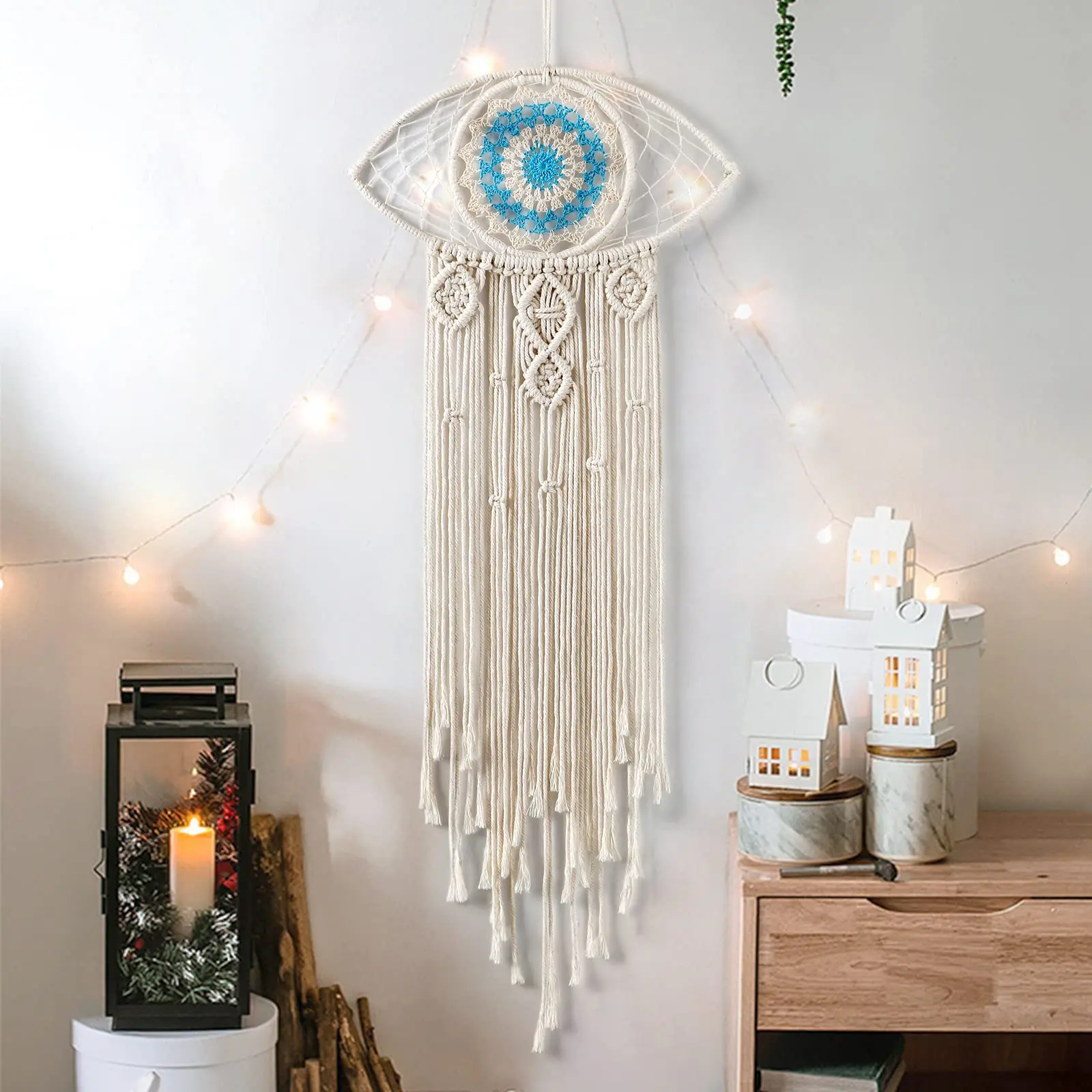 Evil Eye Wall Decor Macrame Dream Catcher Boho Home Decor Macrame Wall ...