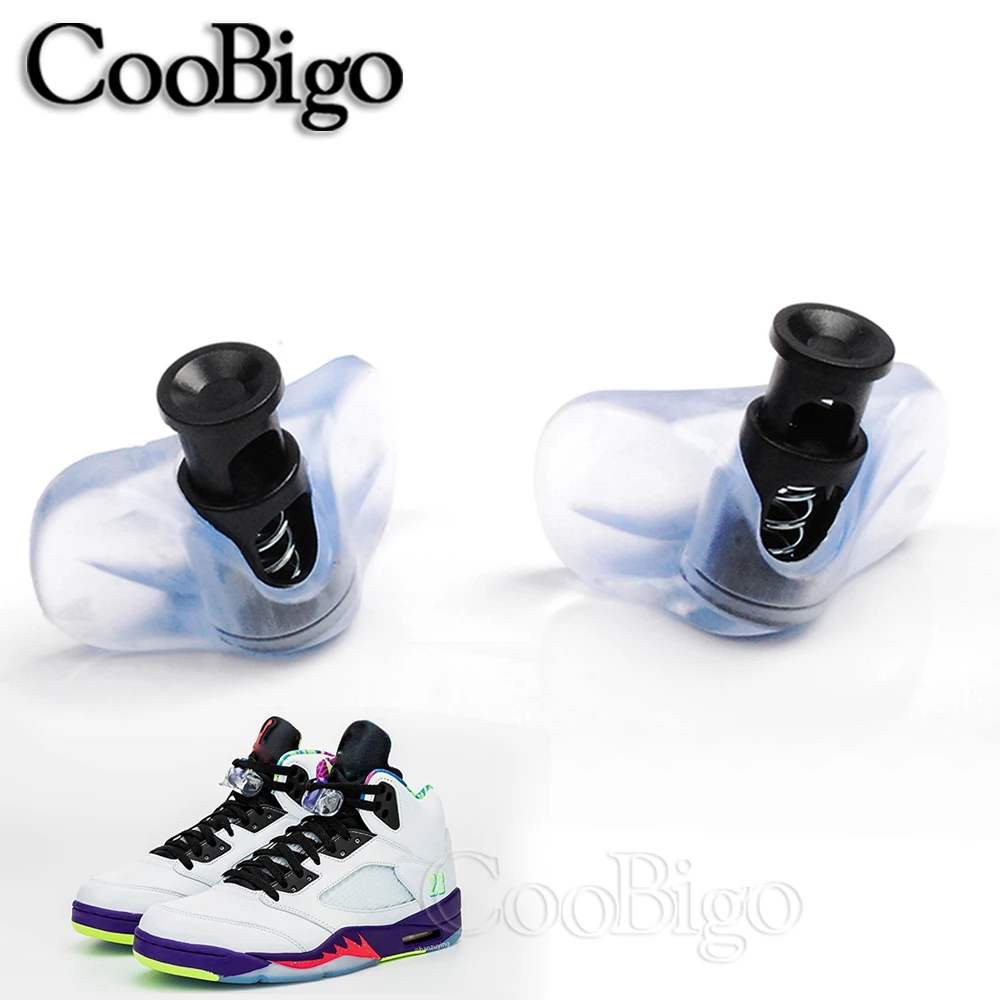 10pairs Lace Locks Toggle Clip Spring Stopper Cord Lock Black For Air ...