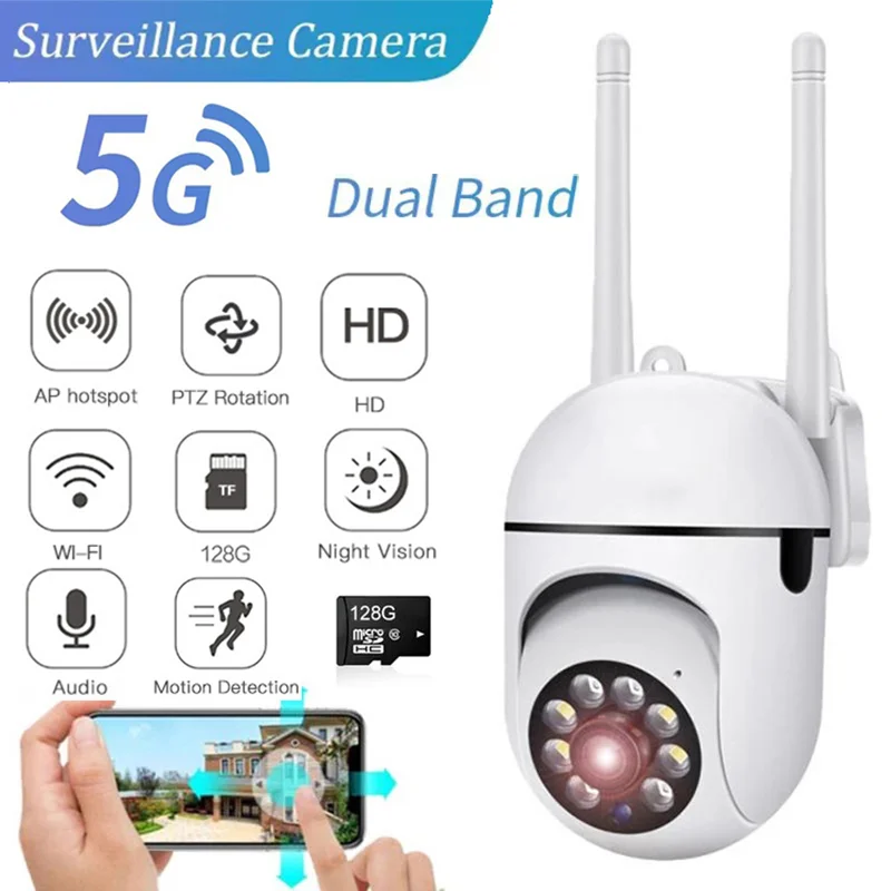 3MP IP 카메라, 2.4G + 5G 무선 와이파이 야간 투시경 비디오 감시 보안 카메라 CCTV 모션 감지 YCC365 ...