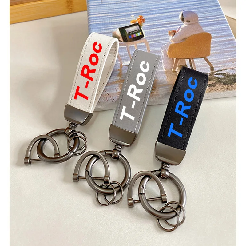 Top-Layer-Cowhide-Key-Chain-Keyrings-Lanyard-For-Volkswagen-VW-T-ROC ...