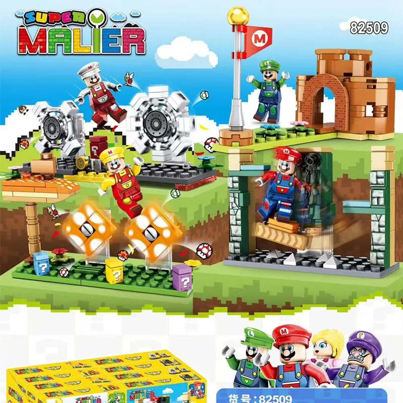 Mario assembling building blocks assembling children's toys puzzle ...