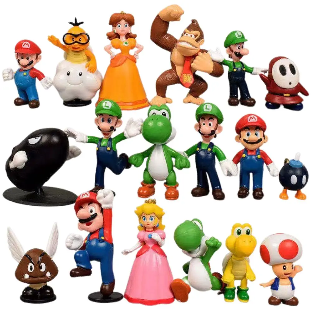 18Pcs-Super-Mario-Bros-Action-Figures-Kawaii-Bowser-Anime-Figure-with ...