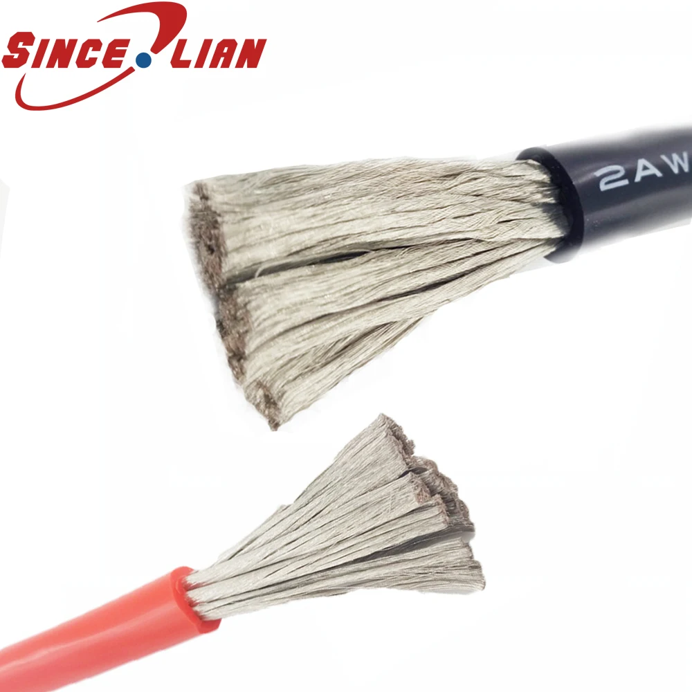 Original 2 AWG Silicone Cables Red Black Soft Tinned Copper Wire 2AWG ...