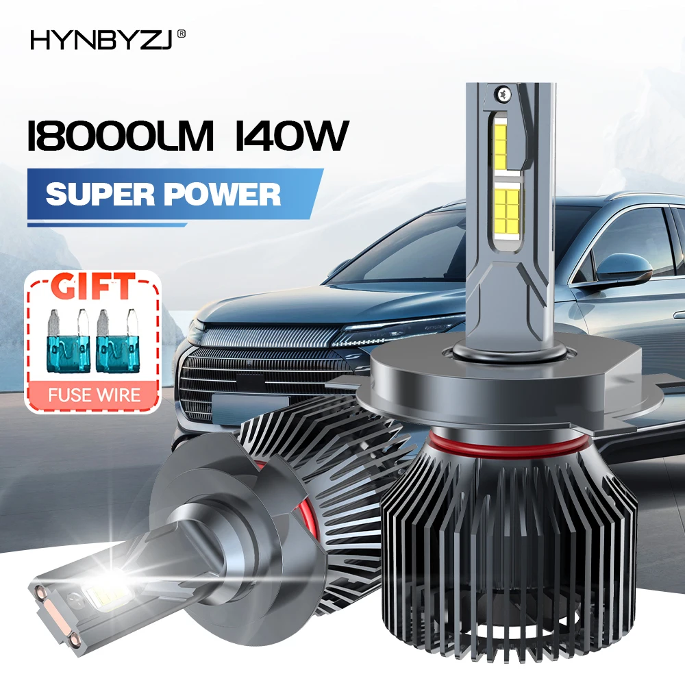 HYNBYZJ-140W-H7-H4-Led-Lamp-Double-Copper-Tube-6000K-Led-Lights-For-Car ...