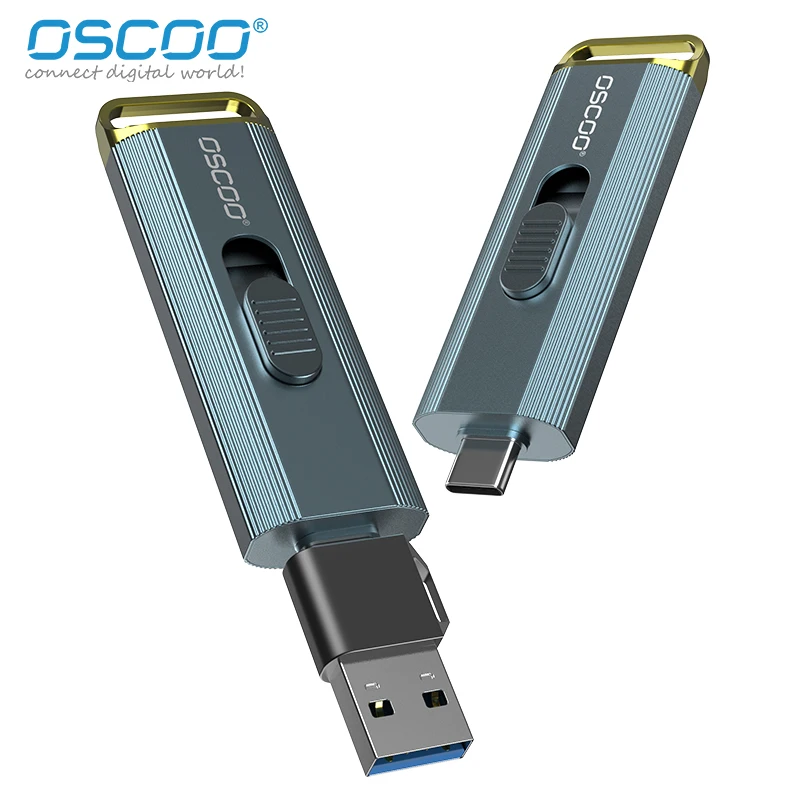 OSCOO D8 20Gbps USB Flash Drive USB3.2 GEN2 2TB 512GB 1TB Type C Pull ...