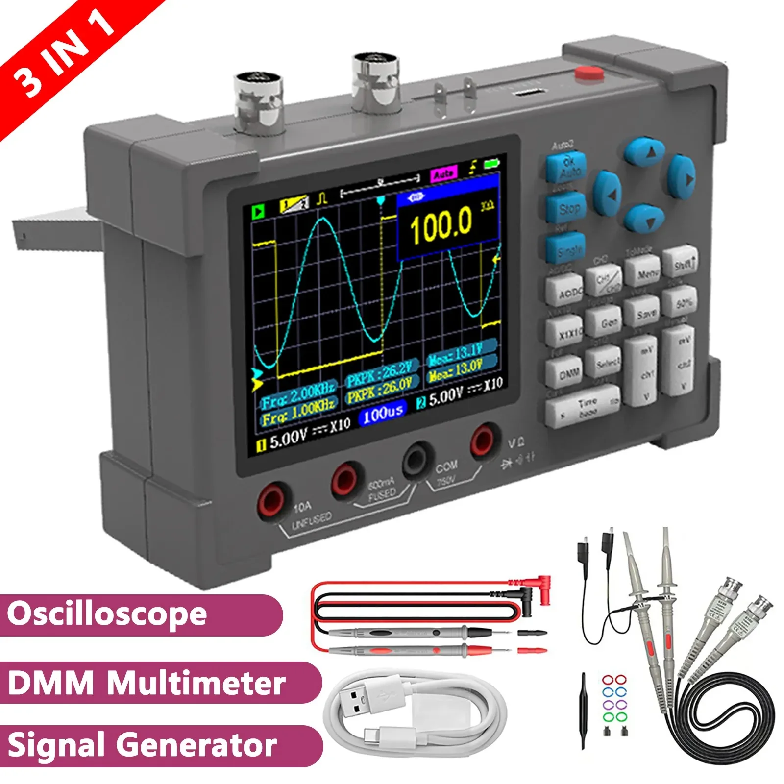 3-in1-Zweikanal-Oszillometer-Signal-generator-maschine-120MHz ...