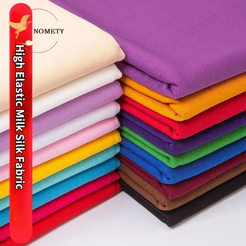 High Elastic Knitted Milk Silk Spandex Fabric For Sewing Performance ...