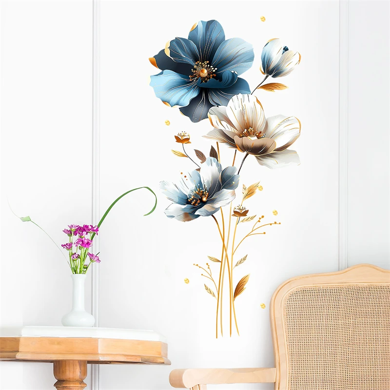 Beautiful-3d-Flower-Wall-Stickers-Decoration-Living-Room-Background ...