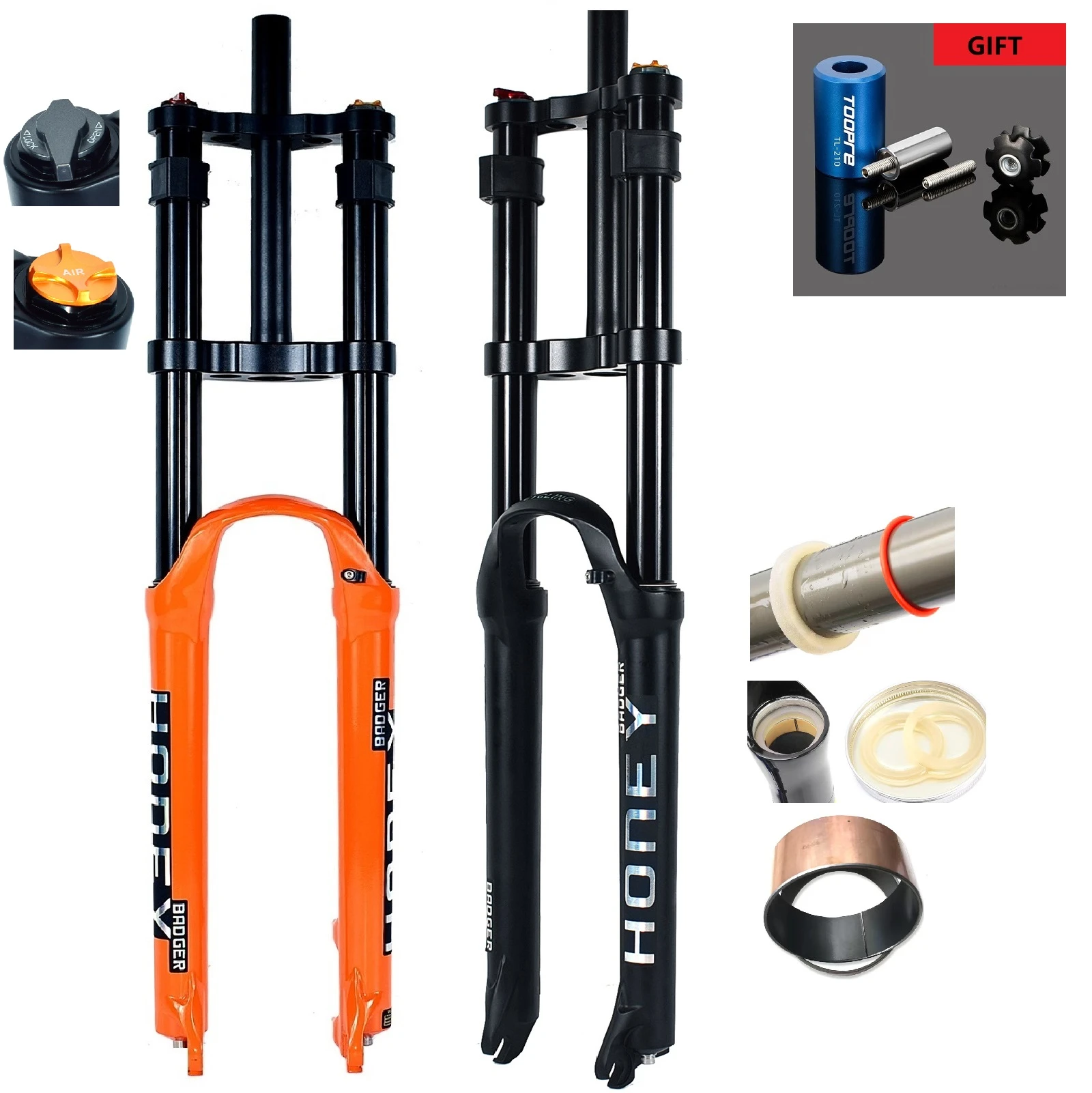 Honey Badger Mountain Bicycle Suspension Air Fork 26/27.5/29 Mtb Fork 160mm Travel Bike Dh Fork ...