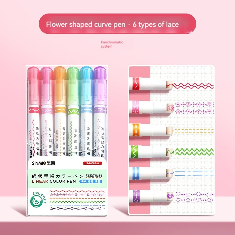Smencils Scented Pencils Gracegrip Magic Border Pen Set - 6 Color Curve ...
