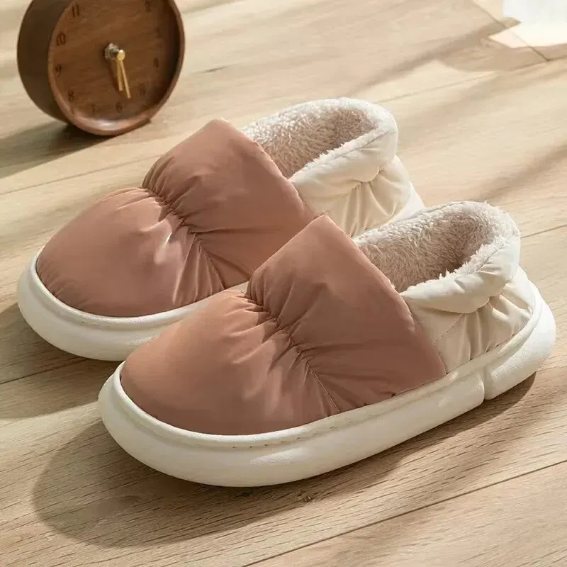 Velvet-Fabric-Cotton-Slippers-Women-Couple-Home-Use-Flocking-Winter ...