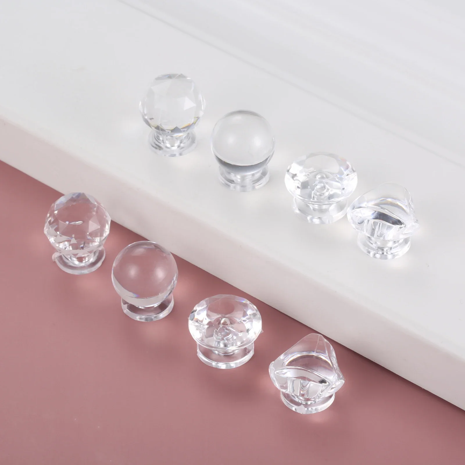 10Pcs-Clear-Round-Acrylic-Mini-Knobs-with-Screws-Crystal-Glass-Diamond-Door-Pull-Handle-Kitchen ...