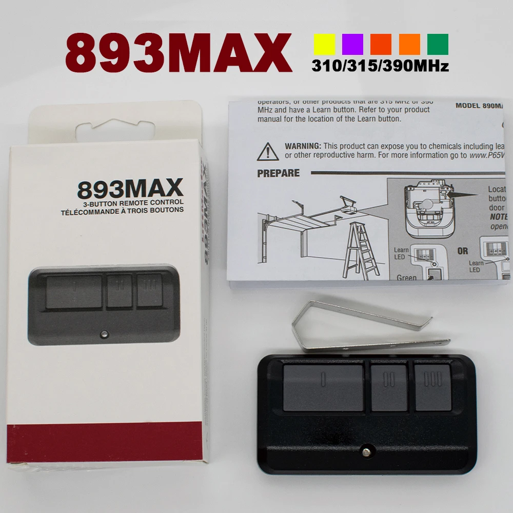 For 893MAX Garage Door Remote Control Compatible With 893LM 971LM 891LM ...