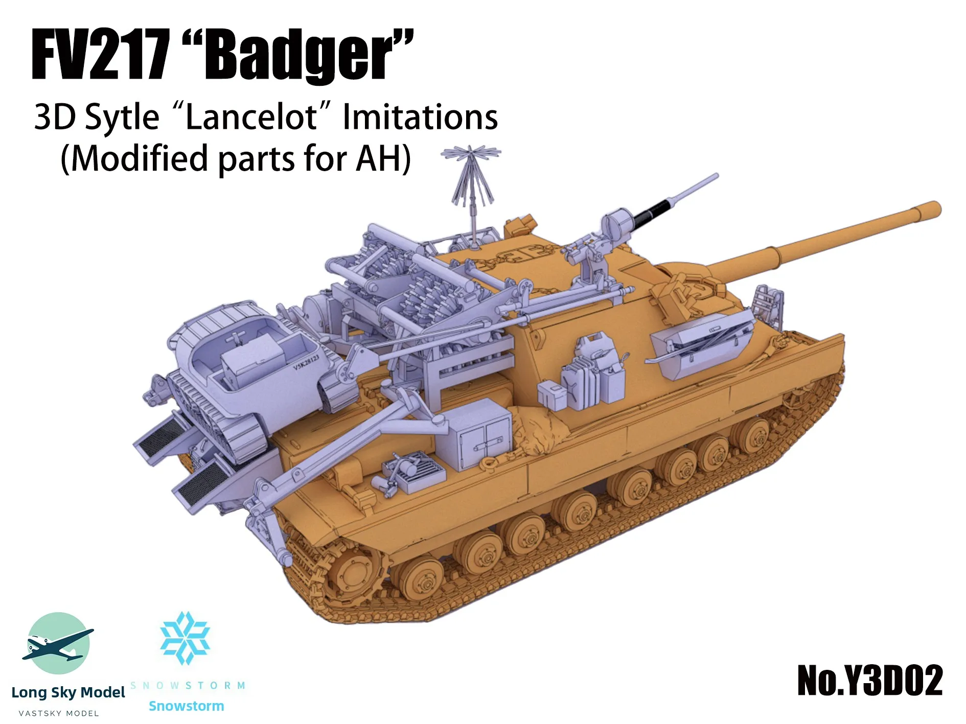 3D Printed Y Series FV27 Self-Propelled Anti-Tank Gun Model 'ot' Sle ...