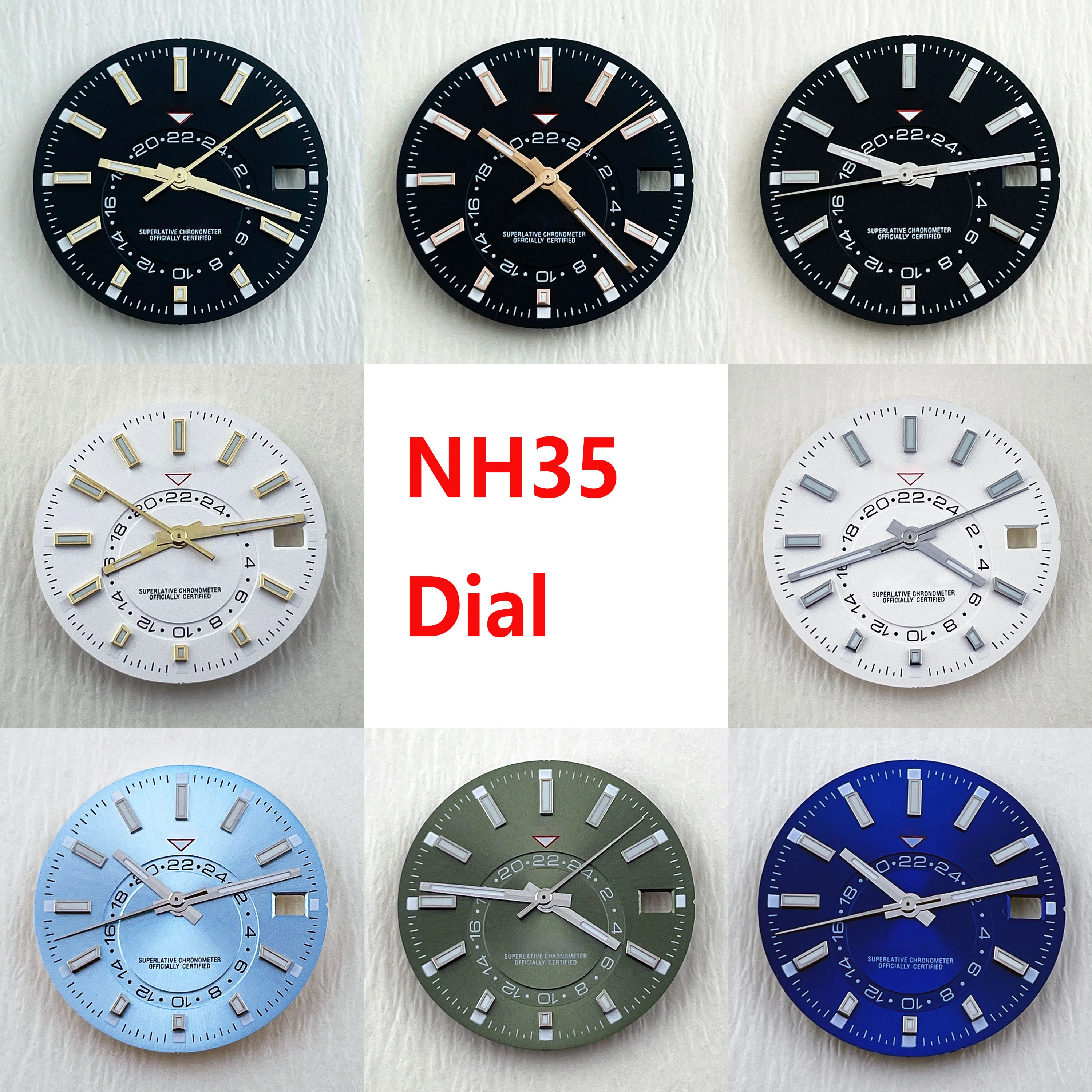 NH35 dial green Luminous 28.5mm dial Suitable for NH35/NH36 movement ...