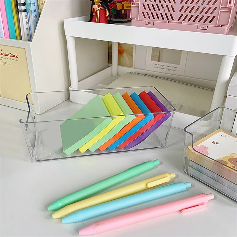 Acrylic-Transparent-Storage-Box-Student-Desktop-Stationery-Sticky-Note ...
