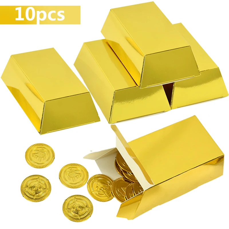 10pcs-Glitter-Gold-Gift-Box-Paper-Golden-Brick-Candy-Chocolate-Boxes ...
