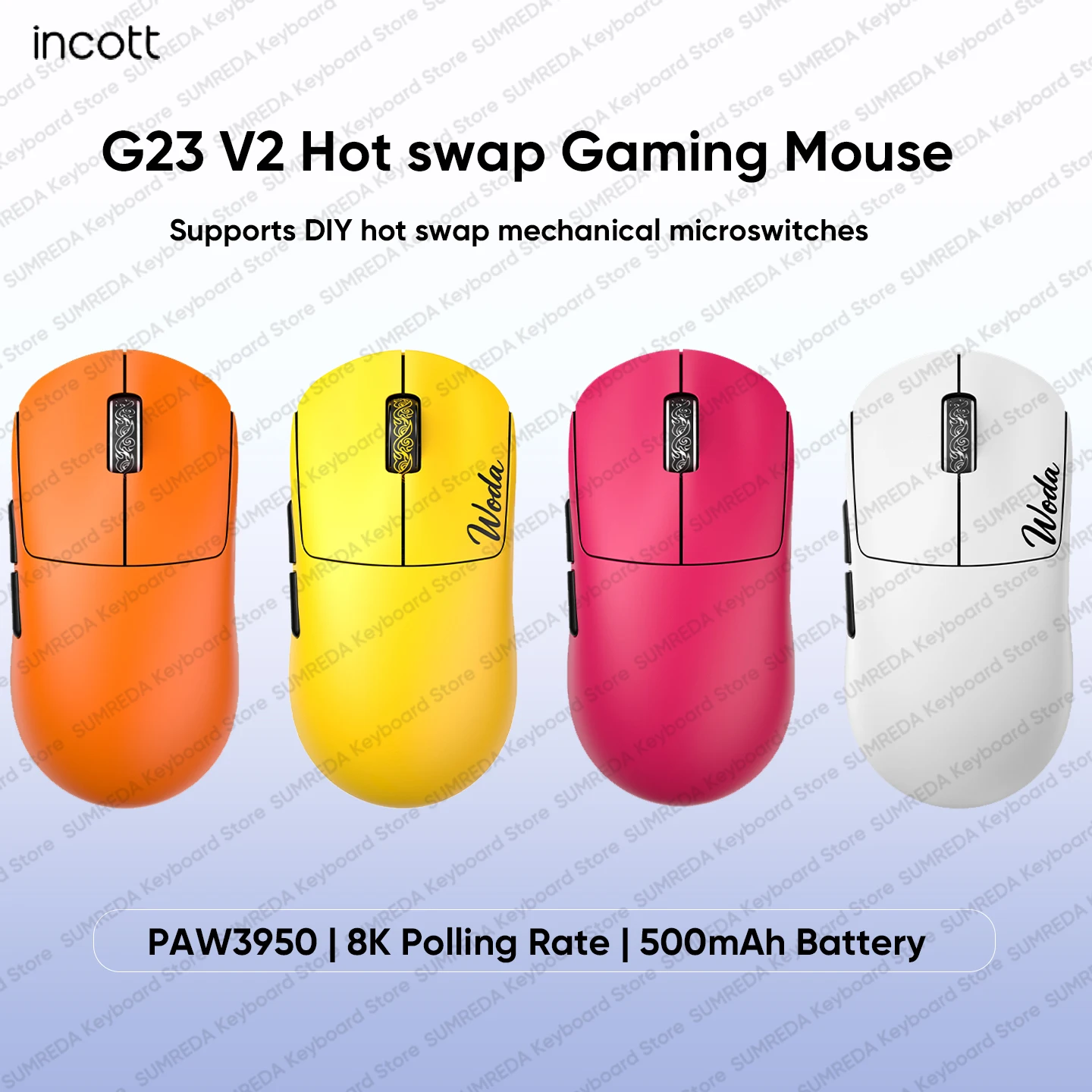 Incott G23 V2 SE Pro Wireless Gaming Mouse PAW3950 8K Microswitches Hot ...