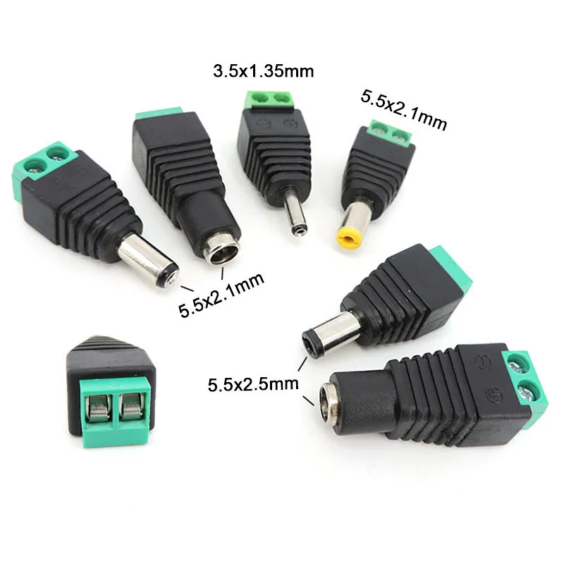 DC Male Female power supply Connector 5.5 x 2.1MM 5.5*2.5MM 3.5*1.35MM ...