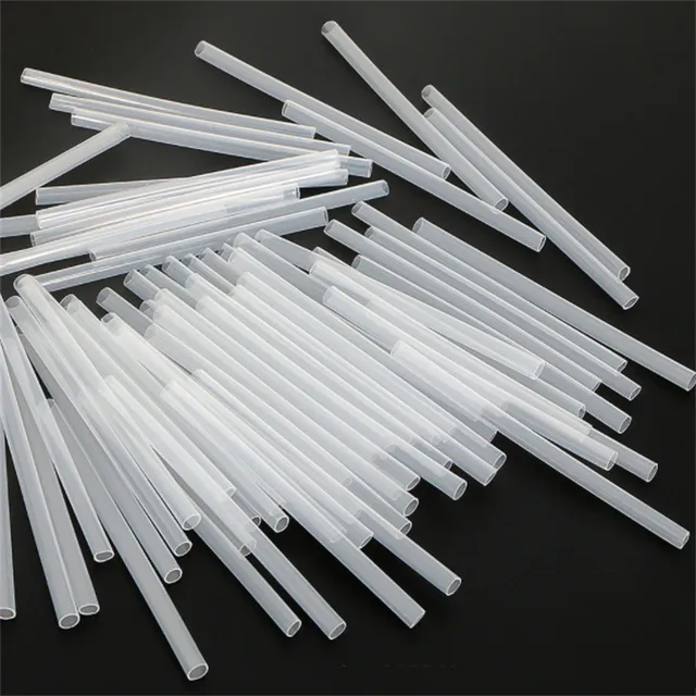 10/20pcs 8cm Aluminum Film Balloon Blowing Straw Transparent Plastic ...