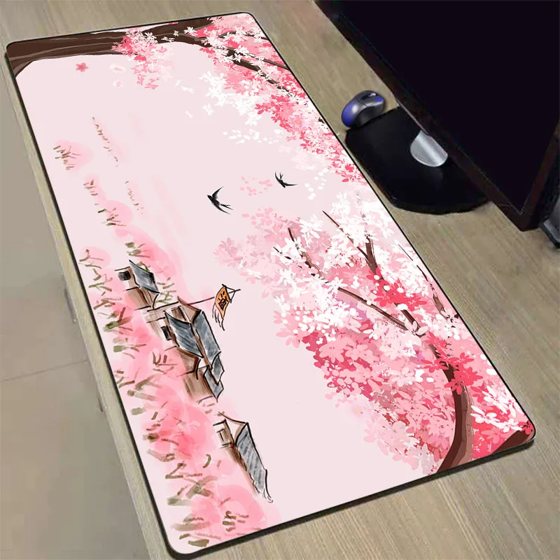 Pink Sakura Xxxl Mouse Pad Desk Pad Computer Carpet Mausepad Kawaii ...