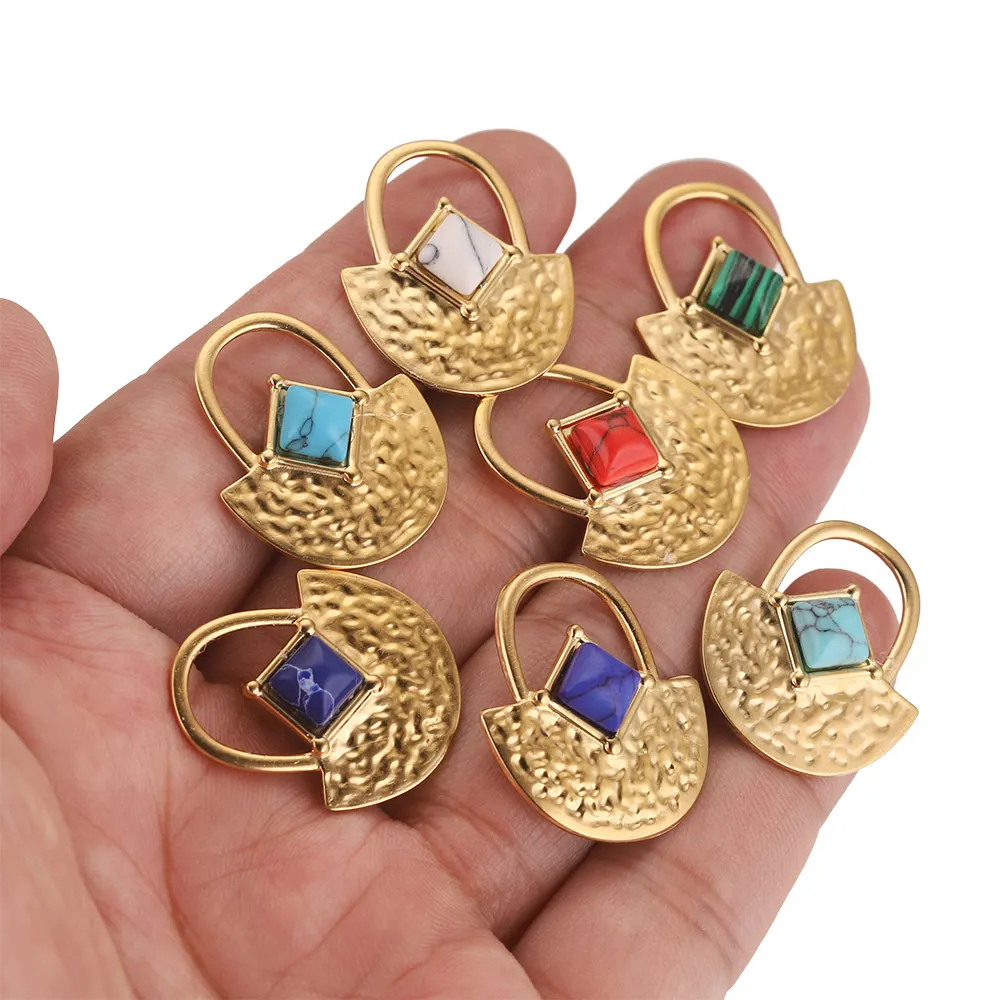 5pcs-Lot-Stainless-Steel-Gold-Plated-Boho-Vintage-Lock-Earring-Charms ...