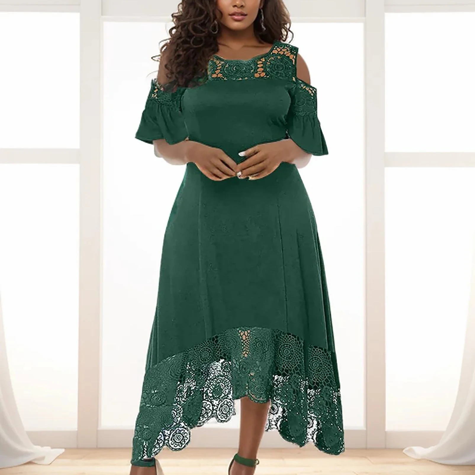Party Dress for Women Elegant Classy Plus Size Summer Round-Neck Off ...