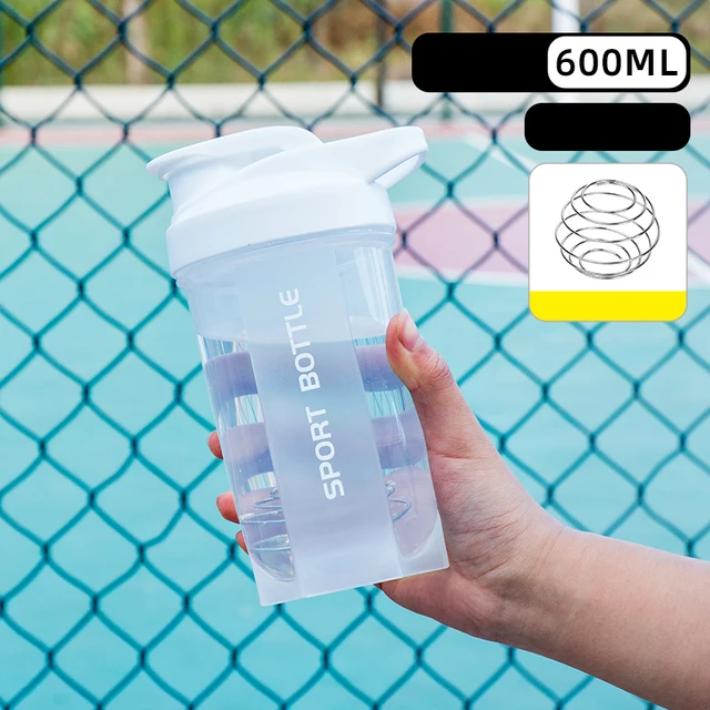 Portable Protein Powder Shaker Bottle Leak Proof Water Bottle For Gym Outdoor Fitness Training ...