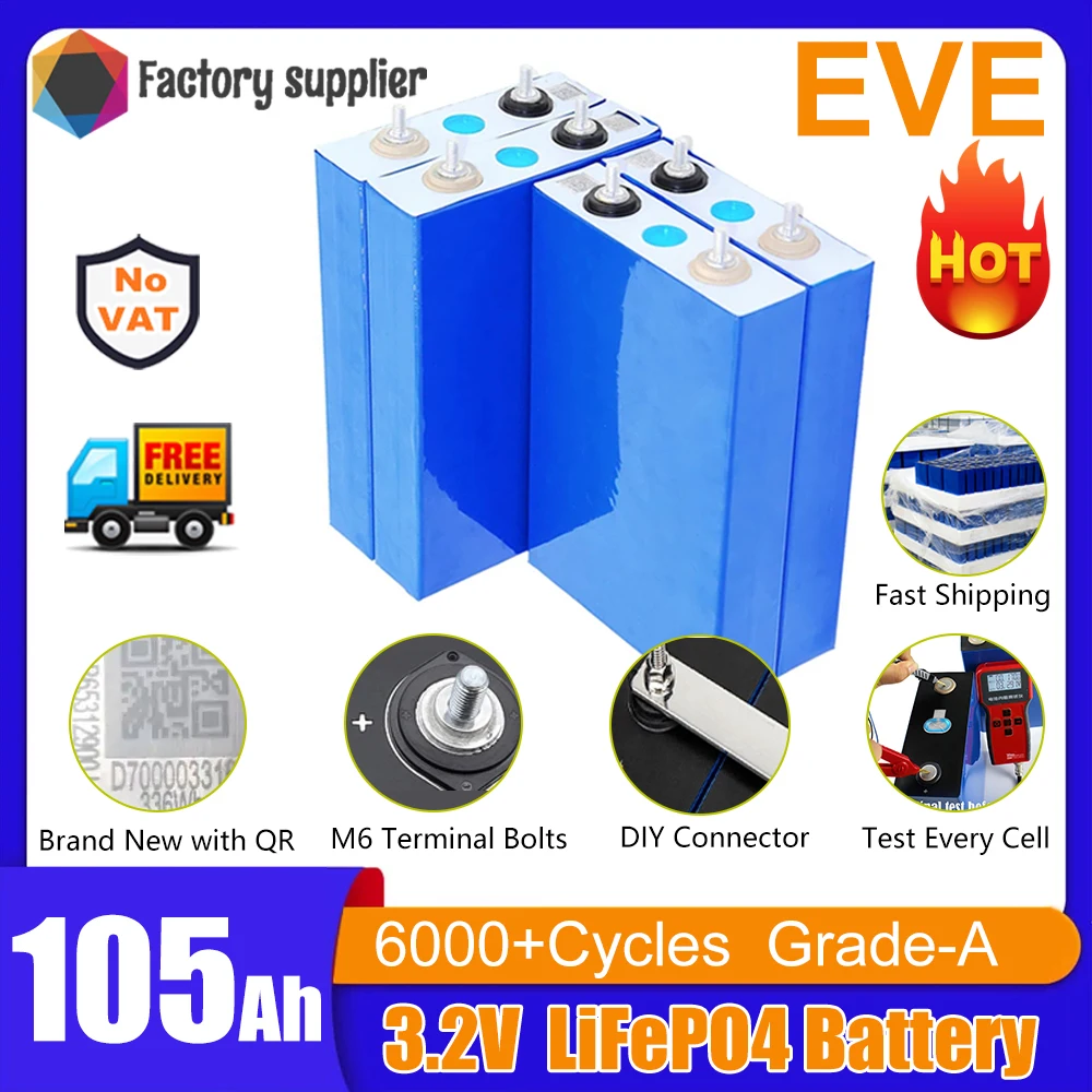 EVE-105Ah-3-2V-LiFePO4-Battery-280Ah-310Ah-with-QR-Code-Grade-A-Full ...