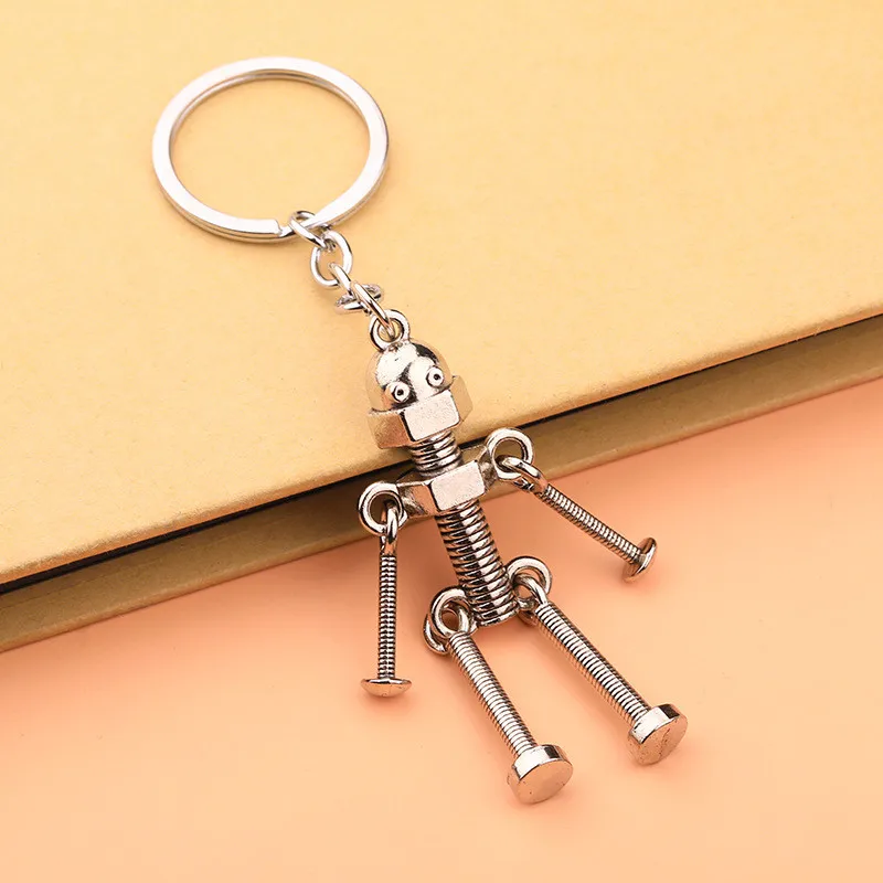Fashion-Vintage-Activity-Robots-Keychain-Metal-Simple-Keyring ...