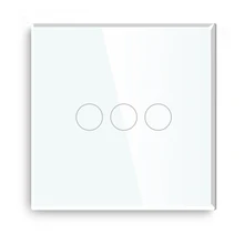 Wall touch light switch EU/UK standard Tempered Glass panel 1/2/3 gang ...