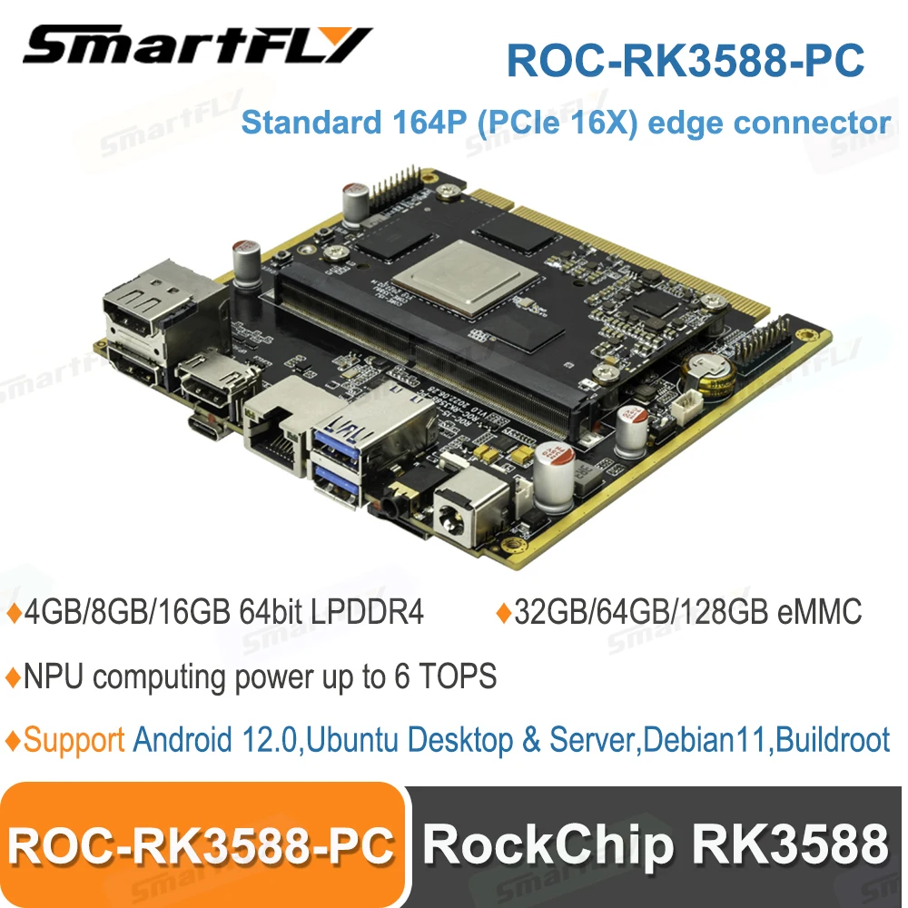 Smartfly-placa-base-ROC-RK3588-PC-Rockchip-RK3588-8K-AI-NPU-6Tops-ARM ...