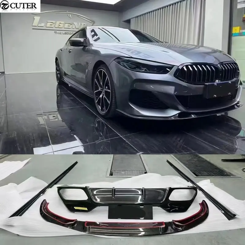 G14-G15-G16-8-Series-3D-Style-Dry-Carbon-Fiber-Front-Lip-Rear-Bumper ...