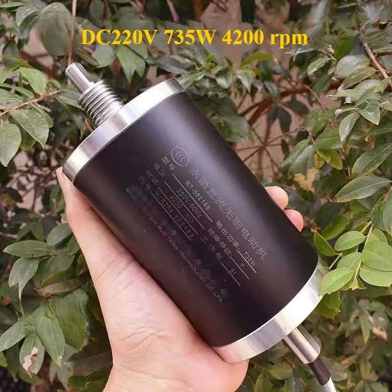 Permanent magnet DC brushless motor DC220V high power 735W outer rotor ...