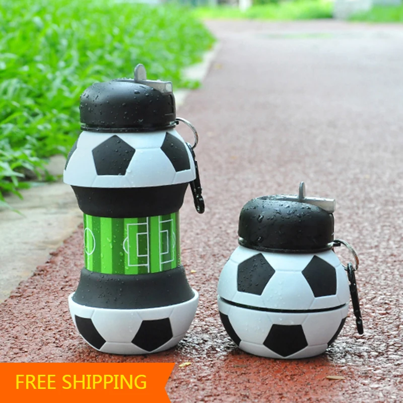 550ml-Foldable-Football-Kids-Water-Bottles-Portable-Sports-Water-Bottle ...