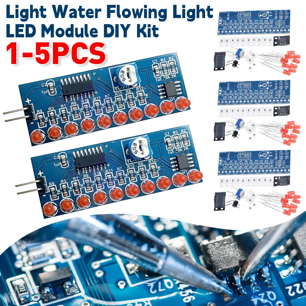 1-5PCS Light Water Flowing Light LED Module NE555+CD4017 Running LED ...