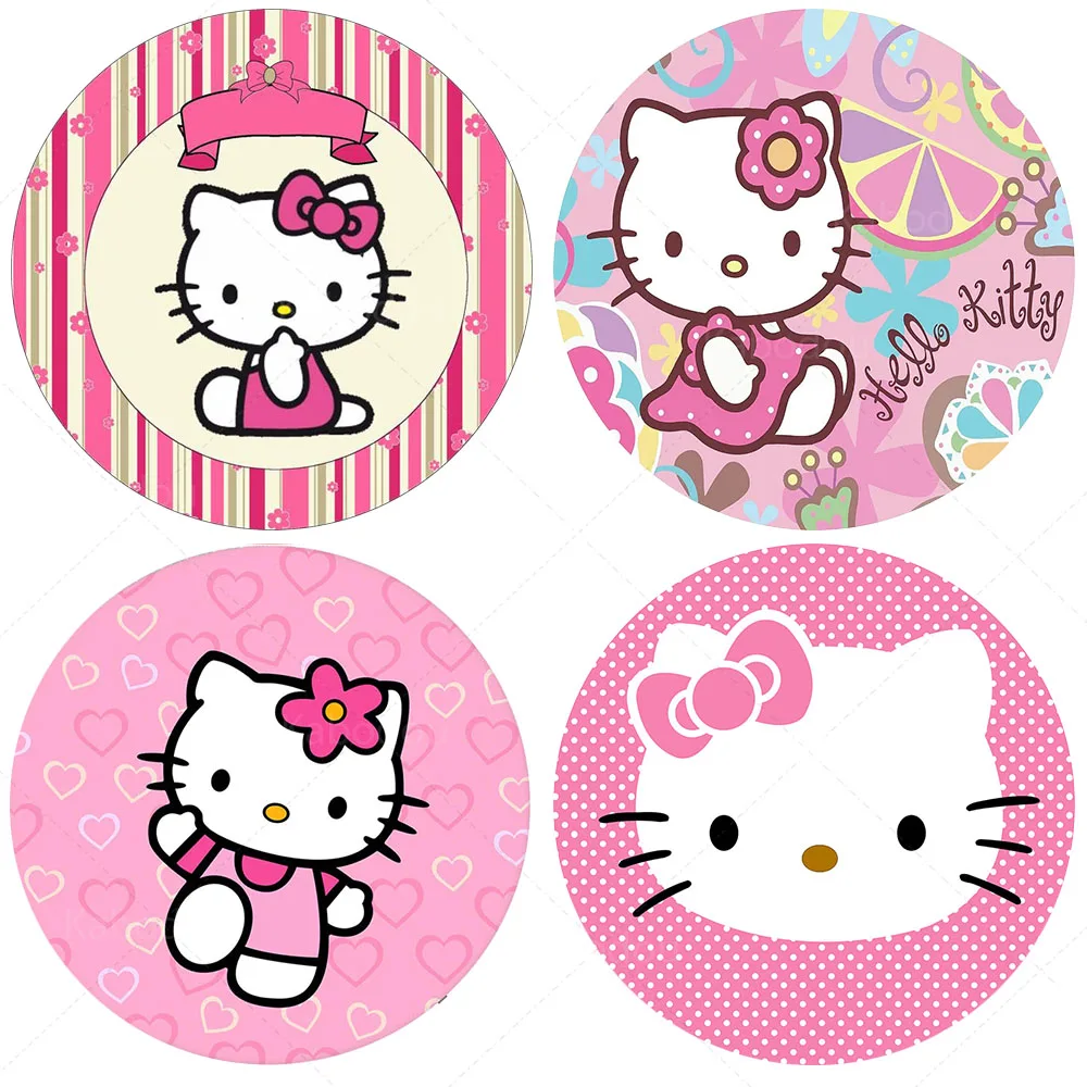 Hello-Kitty-Backdrop-Round-Covers-Party-Kids-Girl-Birthday-Background ...