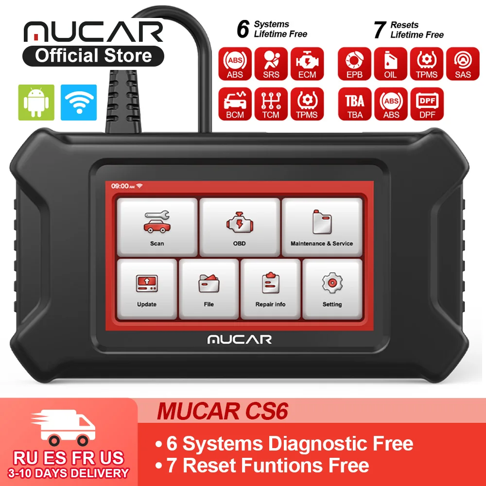 Mucar Cs6 Professional Diy Obd2 Scanner For Auto Lifetime Free All Car ...