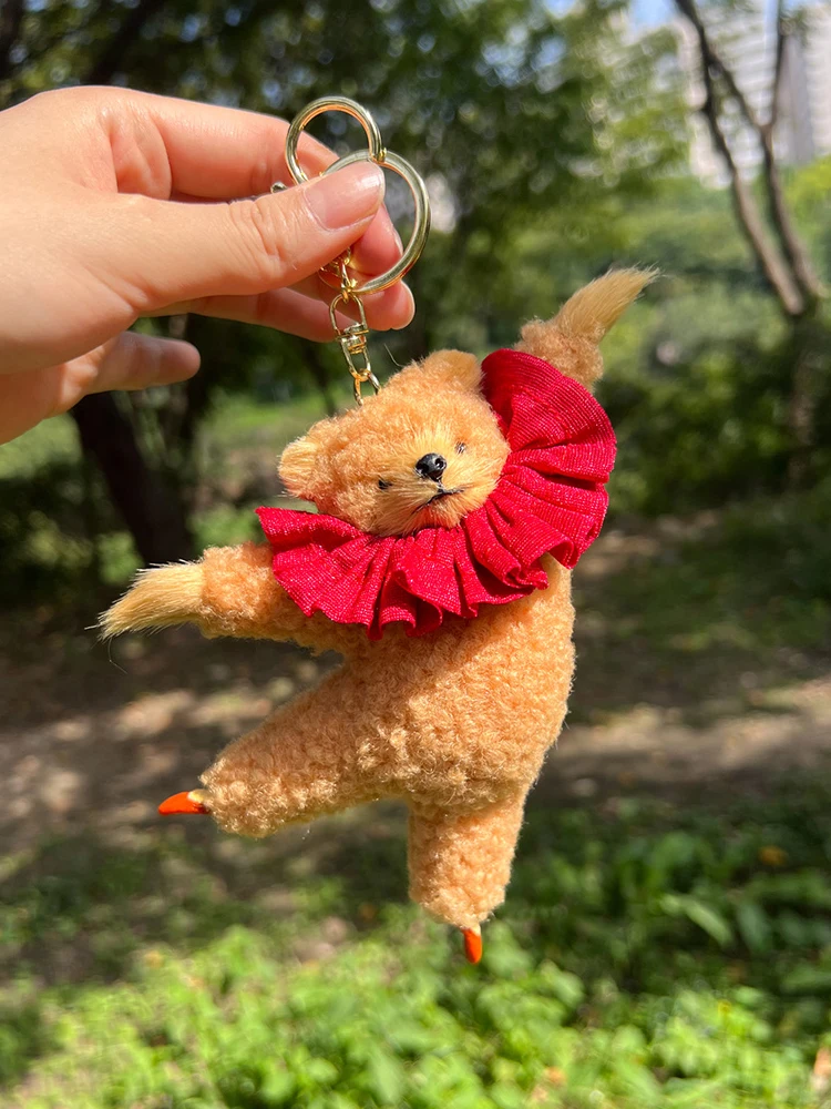 Adorable Dancing Bear Plu Toy Keychain Bag Accory Animal Ballet Soft ...