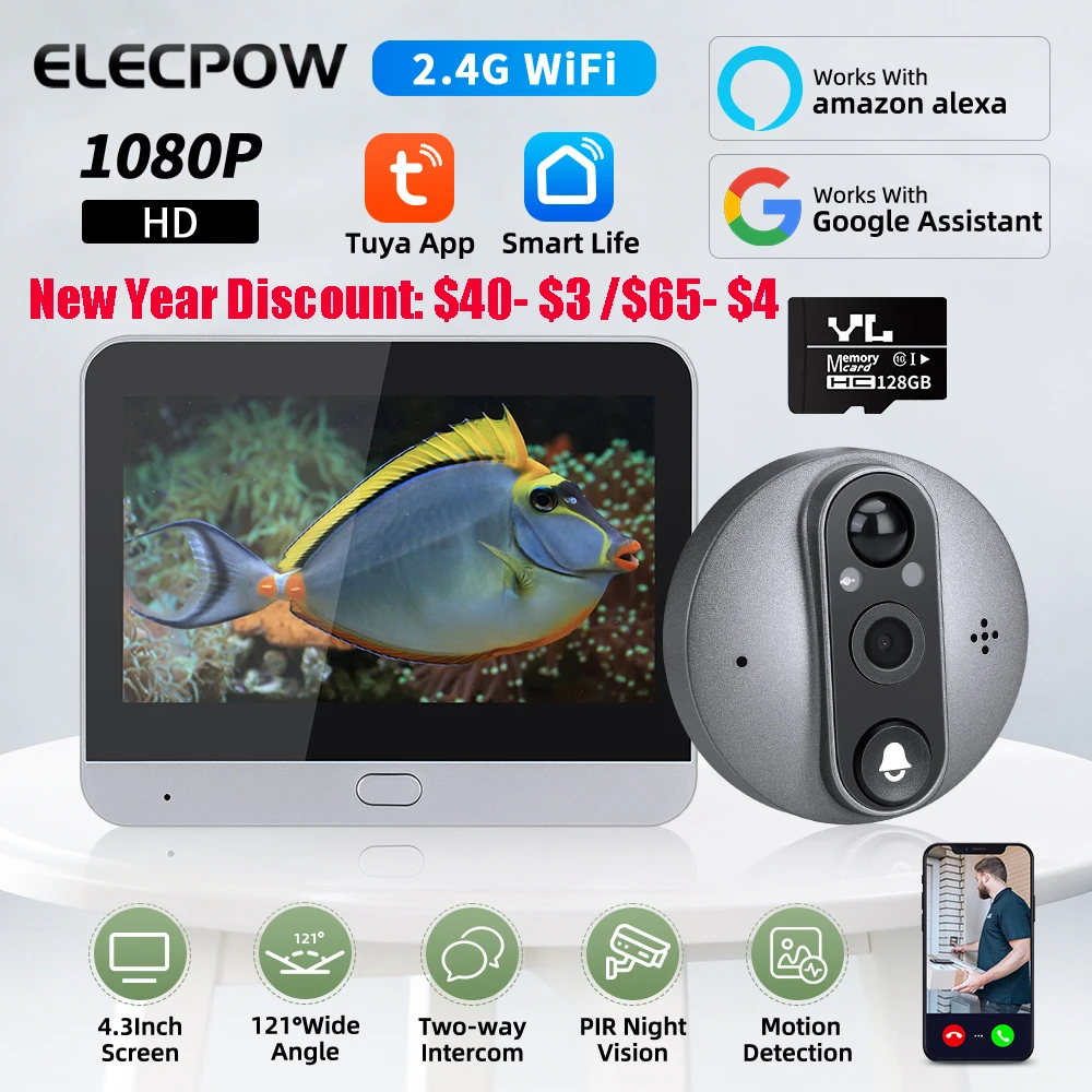 M-npow-Smart-Tuya-1080P-WiFi-Video-Doorbell-Eye-Peephole-Camera-4-3-PIR ...