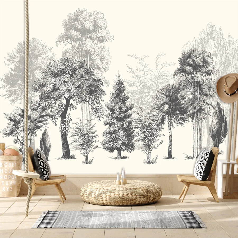 Winter Trees Wallpaper Black And White