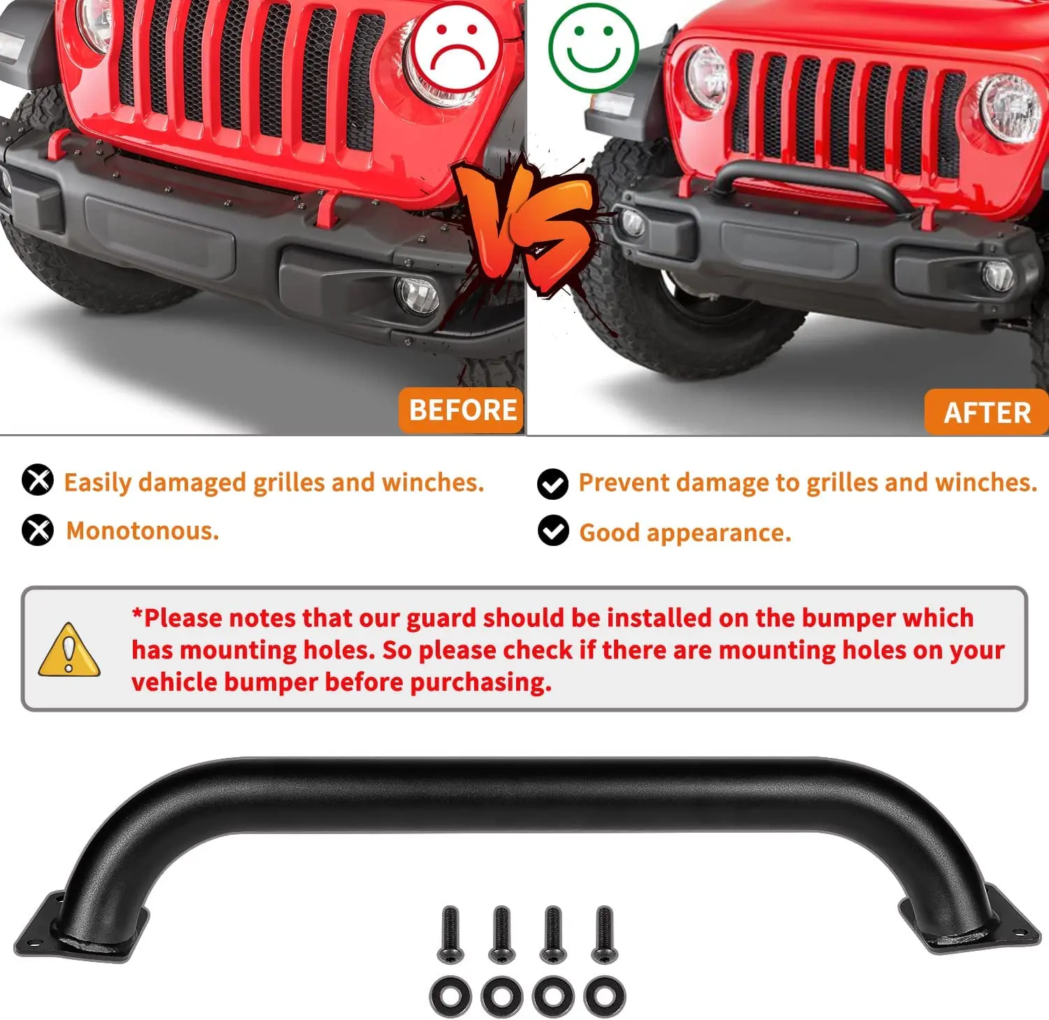 Jeep Brush Guard ECOTRIC Grille & Winch Brush Guard For Jeep Wrangler ...