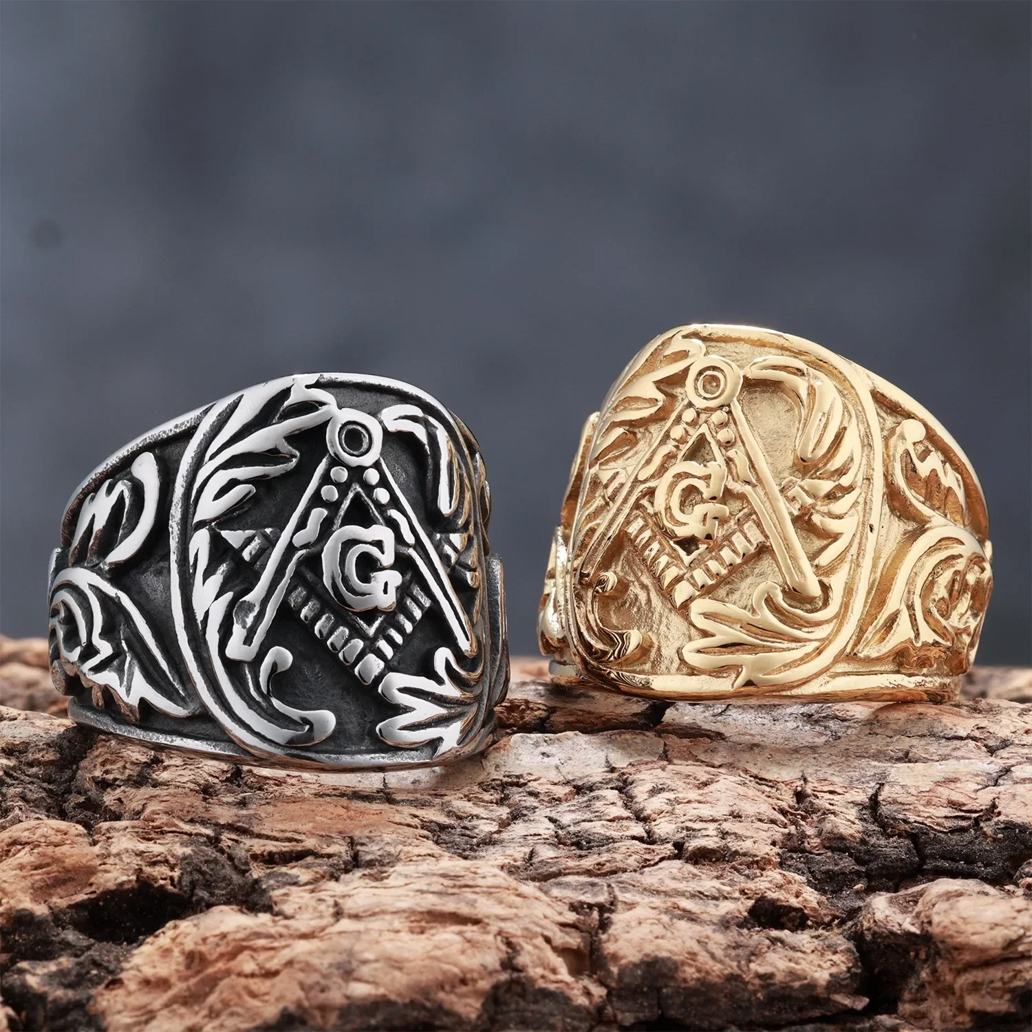 Retro-style Masonic powerful men's brother ring - AliExpress 36