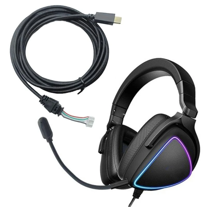 For ASUS ROG Delta / ROG Delta S USB-C Gaming Headset Cord Aux Wire ...