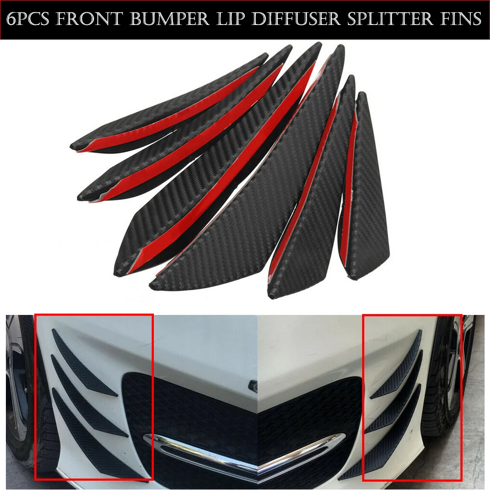 6pcs-lSet-Universal-Front-Bumper-Lip-Decoration-Diffuser-Splitter-Fins ...